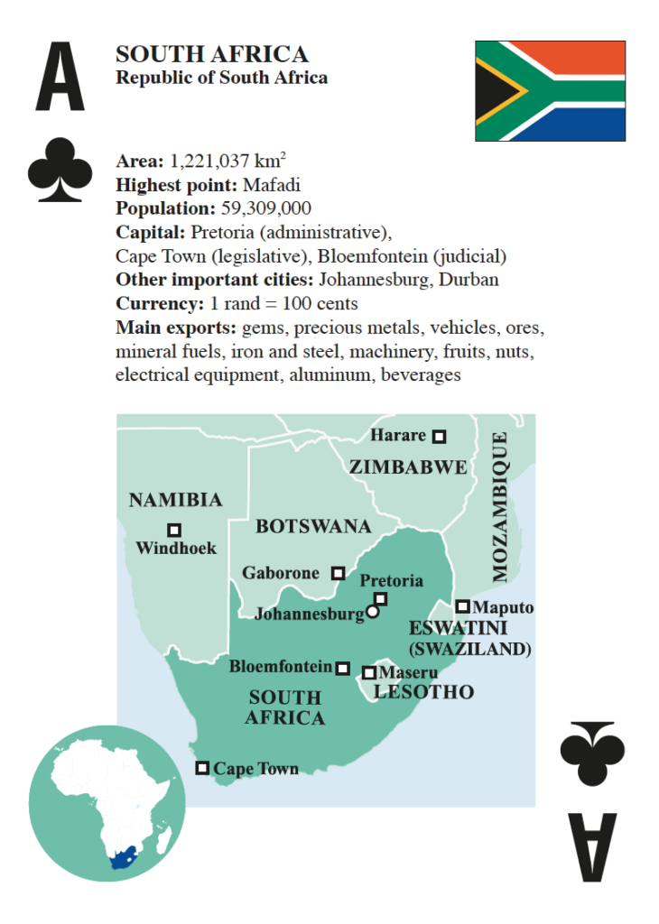 Africa Playing Cards - 54 standard-size playing cards
